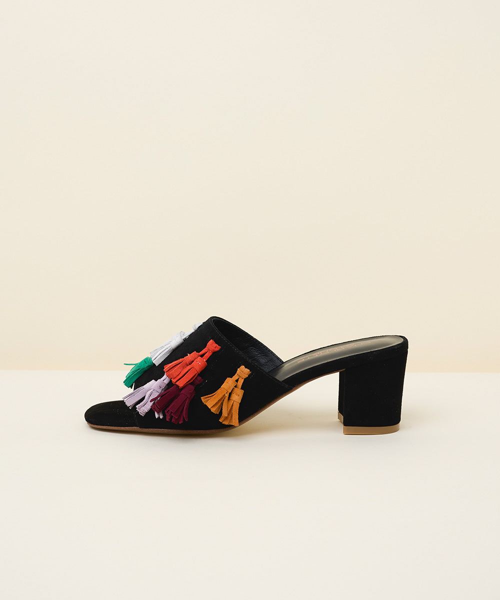 Lorraine Suede Low Heel, Treasure Black – Charlotte Stone