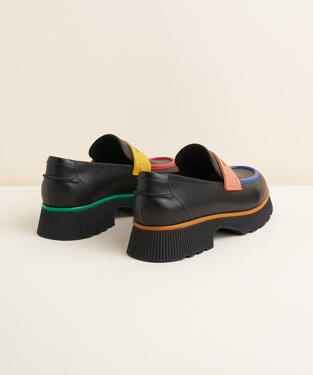 Adam Leather Platform Loafer, Treasure Black – Charlotte Stone