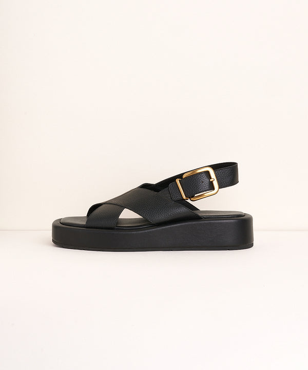 Anto Flatform Slingback Sandal, Black – Charlotte Stone