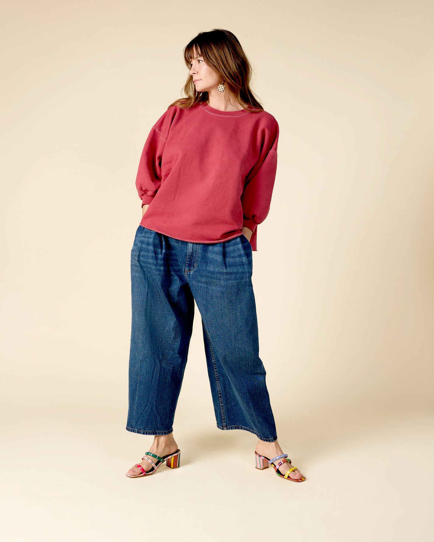 Belle Strappy Heeled Sandal, Columbia Stripes – Charlotte Stone