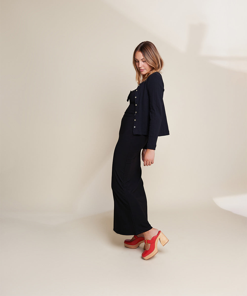 Charis High Heel Mary Jane Slip-On Clog, Vamp Red – Charlotte Stone