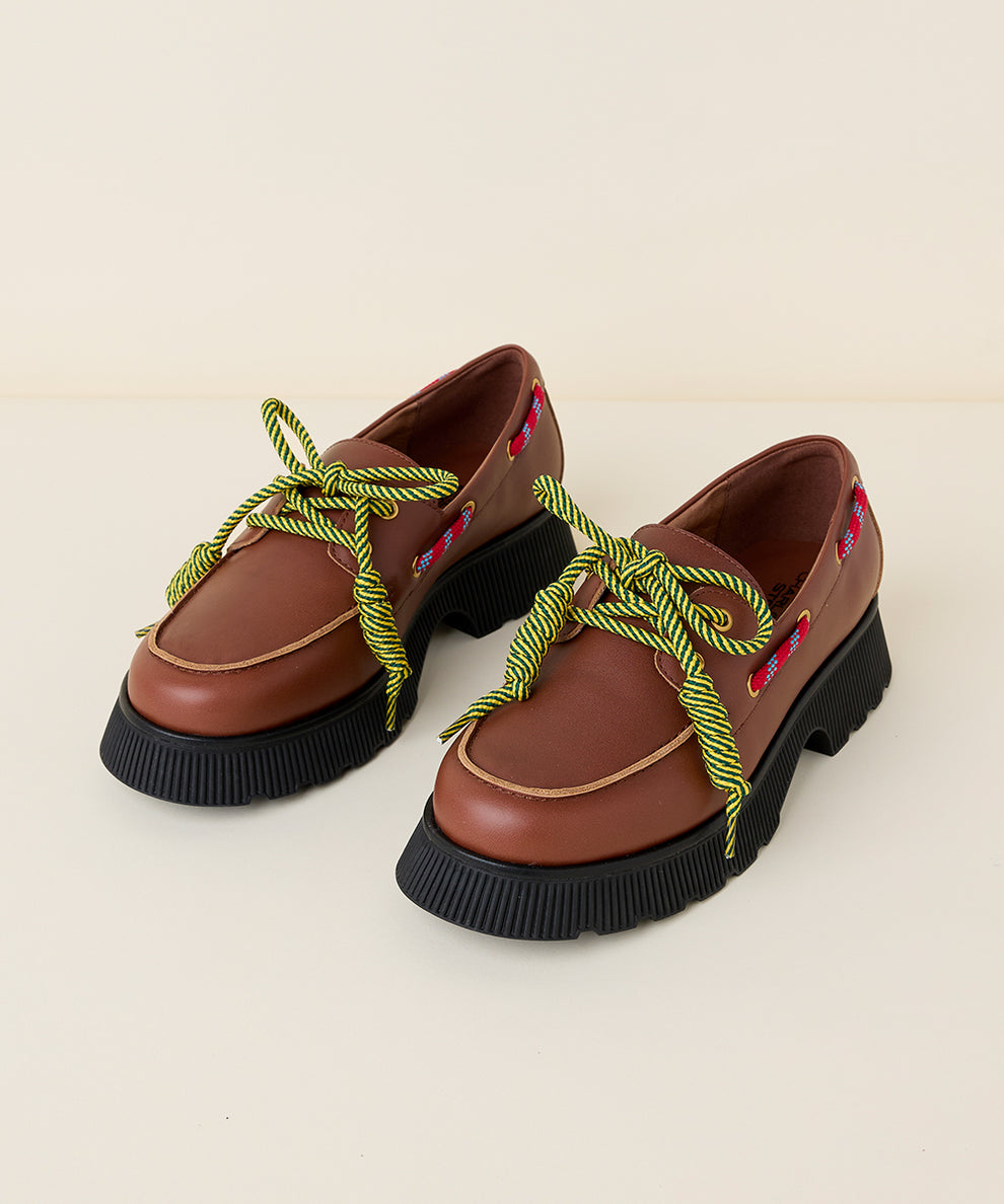 Cybil Boat Loafer, Hickory Brown – Charlotte Stone