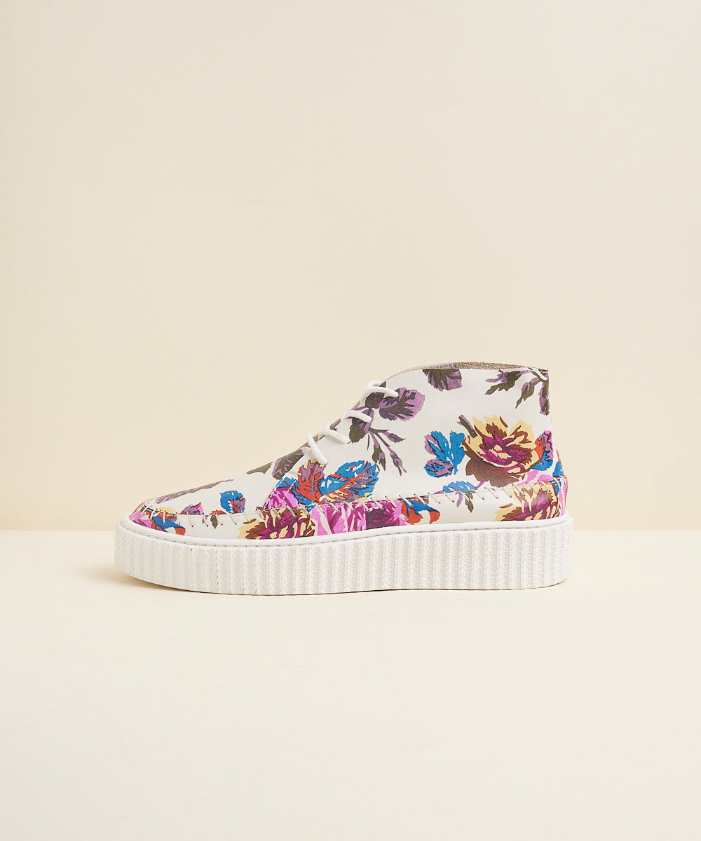 Darcy High-Top Moccasin Sneaker, Damask Floral Print – Charlotte Stone