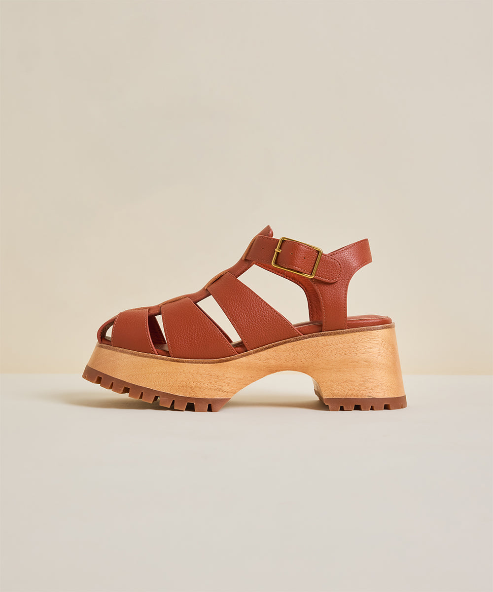 Roddy Fisherman Wooden Platform Clog, Powder – Charlotte Stone